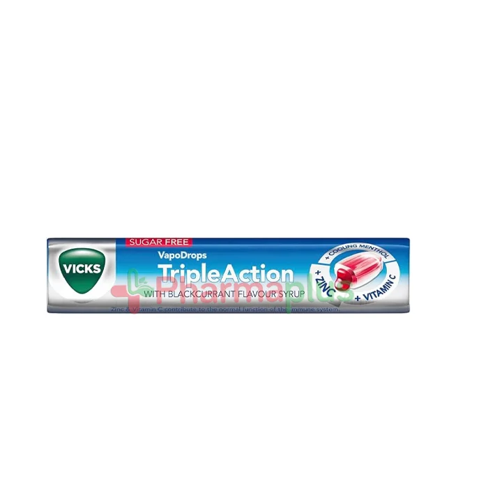 Vicks throat sweets blackcurrent 42g | Pharmaplus | Pharmaplus